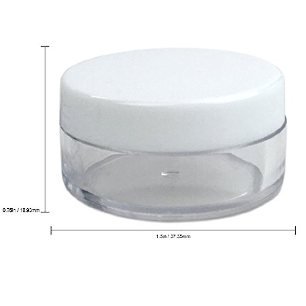 Beauticom 10g/10ml (0.35 Fl Oz) Round Clear Jars with Round Top Lids for Creams, Lotions, Make Up, Powders, Glitters, and more... (Color: White Lid, Quantity: 40 Pieces)