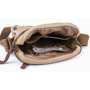 Gootium Small Canvas Cross Body Messenger Bag, Khaki
