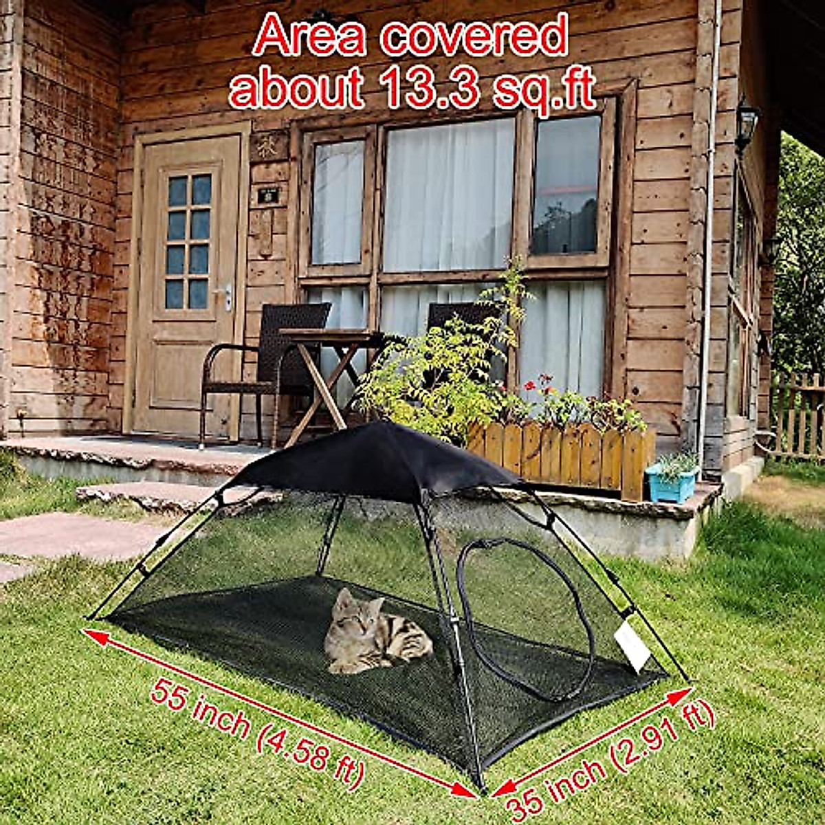 OUTINGPET Mini Cat Tent Outdoor Playpen Pop Up Pet Cat Enclosures Portable Sunshade and Anti-UV Cat Playhouse for SUV Pickup Truck (Play Tents for Cats and Small Animals) - Outside Habitat
