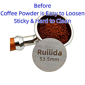 Ruilida 2 Packs Espresso Puck Screen 53.5mm, Reusable 1.7mm Thickness 150μm 316 Stainless Steel Professional Barista Coffee Filter Mesh Plate for Espresso Portafilter Filter Basket 53.3-54mm breville