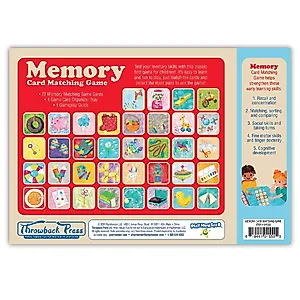 Memory Matching Game — The Classic Game of Visual Recall — For Ages 3+ — For 1+ Players