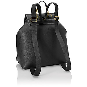 Tommy Hilfiger Maxine II Flap Backpack w/Hangoff Pebble PVC Black One Size