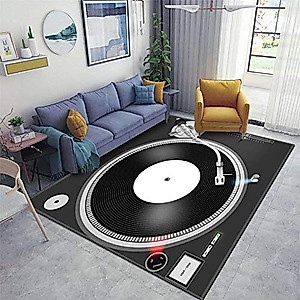 Turntable Area Rugs Non-Slip Floor Mat Doormats Home Runner Rug Carpet for Bedroom Indoor Outdoor Kids Play Mat Nursery Throw Rugs Yoga Mat