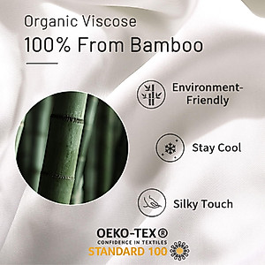 NEXHOME PRO 100% Organic Bamboo Duvet Cover Set King - Lightweight Summer Cooling Comforter Cover for Hot Sleepers 104"x90" 3pcs Breathable White Bedding with Corner Ties,Zipper Closure, No Insert