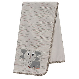Super Soft Minky Baby Blanket - Embroidered Elephant Design, Jungle Safari Theme, 30x40 Inches, Gender-Neutral Baby Blanket for Boys & Girls.