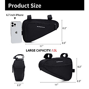 Sunpeak Bike Triangle Bag Bicycle Frame Pack Cycling Accessories Pouch for Cell Phone and Essentials