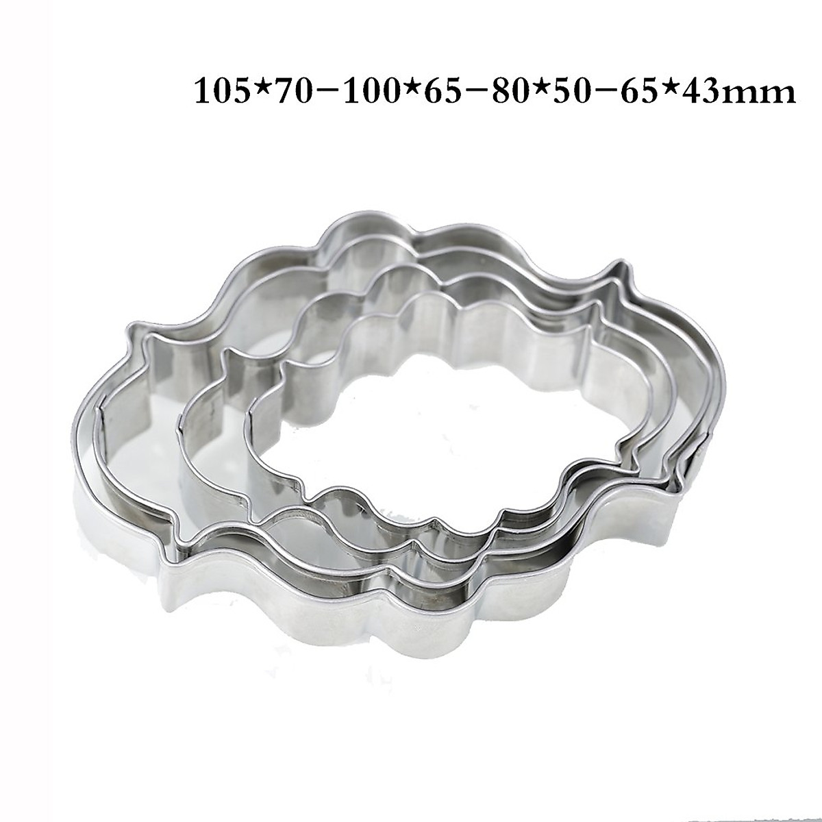 Plaque Frame Cookie Cutter 4Pcs/Set, Stainless Steel Pastry Biscuit Cookie Cutter Set Fondant Pancake Cutters Mold (Style 1)