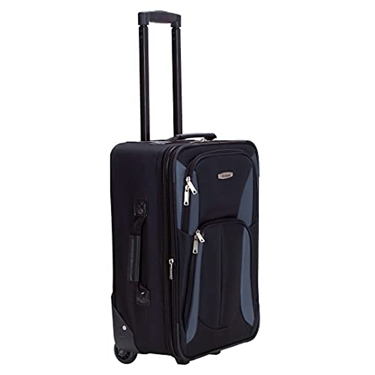 Rockland Fashion Softside Upright Luggage Set, Black/Gray, 2-Piece (14/19)