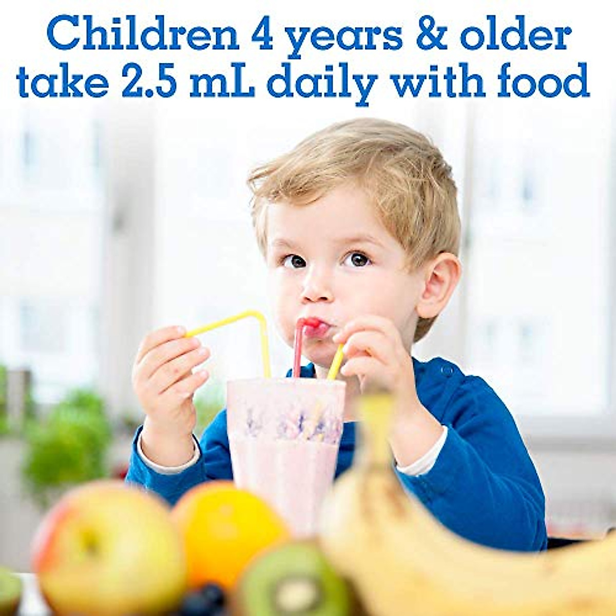 Garden of Life Plant Omega-3 Ala, Dha & Epa Supplement for Children -Liquid, Strawberry - Vegan Brain & Eye Support for Kids, Sugar Free & Non-GMO - 2 Fl Oz