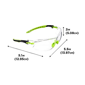 Allen Company All-in Youth Shooting Safety Glasses - Eye Protection for Boys and Girls - Soft Padded Nose and Temple - Clear Lenses - ANSI Z87.1+ and CE Rated - Green/Black