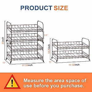Minicloss 4-Tier Can Rack Organizer, Stackable Pantry Organizer Can Storage Dispenser Holds up to 48 Cans for Kitchen Cabinet, Countertop, Bronze