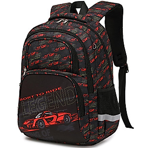 abshoo Cute Car School Backpack For Boys Elementary Kindergarten Kids School Bag (Car Black)