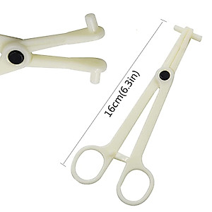 Body Piercing Clamps - Yuelong 25PCS Disposable Forceps Clamp Claw Slotted Plier Ear Nose Piercing Tools Septum Forceps for Lip Navel Tongue Belly Piercing Supplies