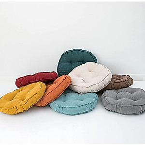 XSlive Soft Velvet Chair Pads Seat Cushion Comfy Thick Chair Cushion for Kids Reading Adult Office,Machine Washable Round Seat Pad for Dining Room Floor Indoor (Coffee,Diameter 18")