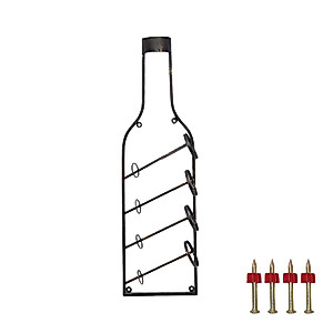 GNJINX Wall-Mounted Wine Bottle Rack, Freestanding Wine Racks,for 4 Bottles Wall Mounted Wine Storage Holder