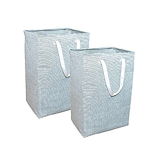 Clever Hut Collapsible Large Laundry Hamper with Easy Carry Handles - 2 Pack 72L Hampers For Laundry Freestanding Waterproof Extra Large Basket For Clothes, Toys With Long Thick Handles, Grey