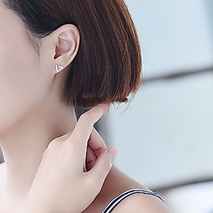 Minimalism Hollow Triangle Earrings Sterling Silver Stud Earrings Everyday Wear