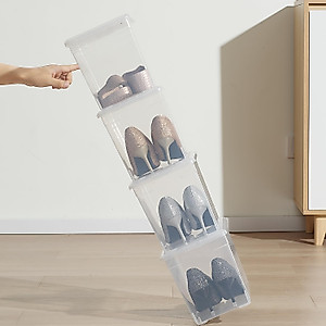 Party Club of America 6 Pack 12 Quart Latching Storage Box,Plastic Storage Bins with Lids Clear Organizer Latching Box