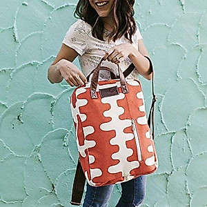 maika Recycled Canvas Zippered Backpack, Echo Tangerine, Red