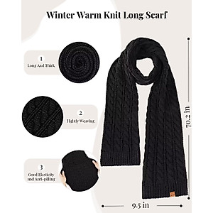 Winter Hat Scarf Glove Set for Women, Warm Fleece Lined Womens Beanie Hat with Double Pom Pom, Gloves with Touchscreen Fingers, Knit Scarf Neck Warmer for Cold Weather-Grey