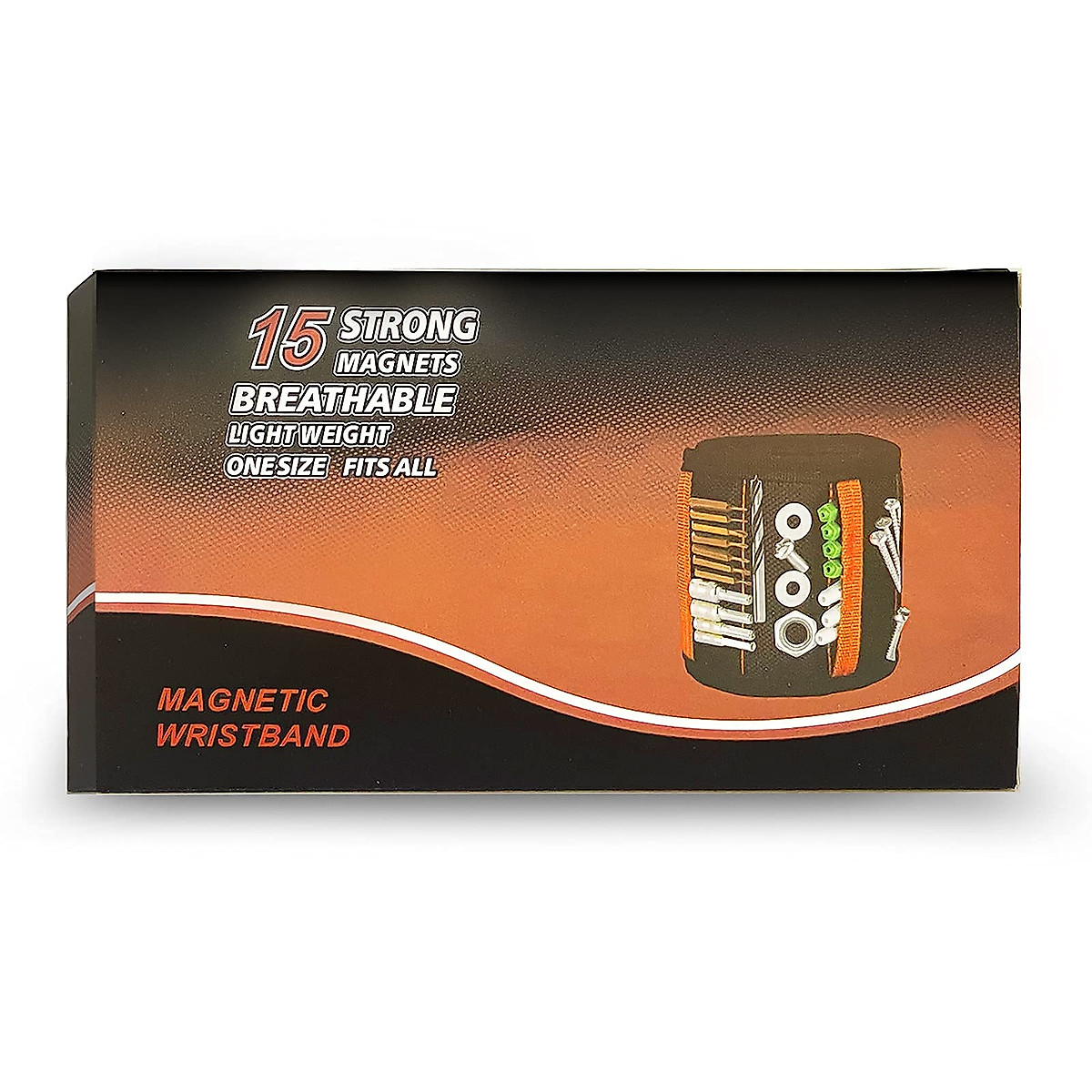 Magnetic Wristband Wrist Tools Belt For Men/Dad Christmas Gifts,Magnetic Wrist Strap Bit Holder Magnets for Holding Screws/Nails/Drill - 15 Super Strong Magnets Tool Wrist Belt For Woodworking