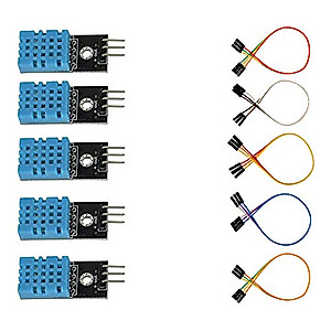 5pcs DHT11 Temperature and Humidity Sensor Module for Arduino MEGA 2560 AVR PIC Raspberry Pi 2 3 4B (Black)