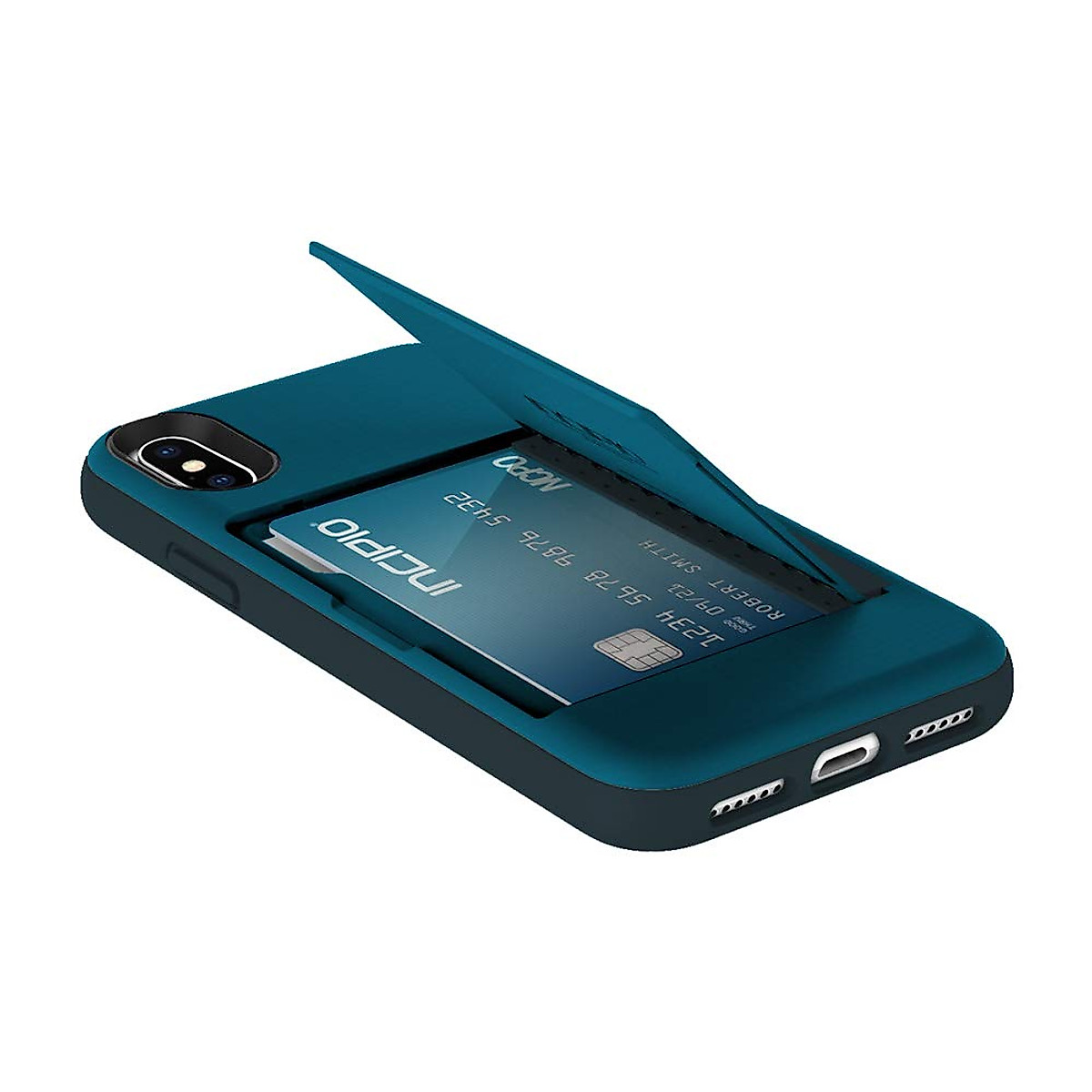Incipio STOWAWAY - Back cover for cell phone - Plextonium, Flex2O polymer - navy - for Apple iPhone X