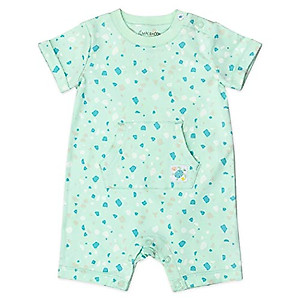 Mac & Moon Baby Romper Organic Cotton 2-Pack Romper in Neutral Turtle Prints, Baby Boy Girl