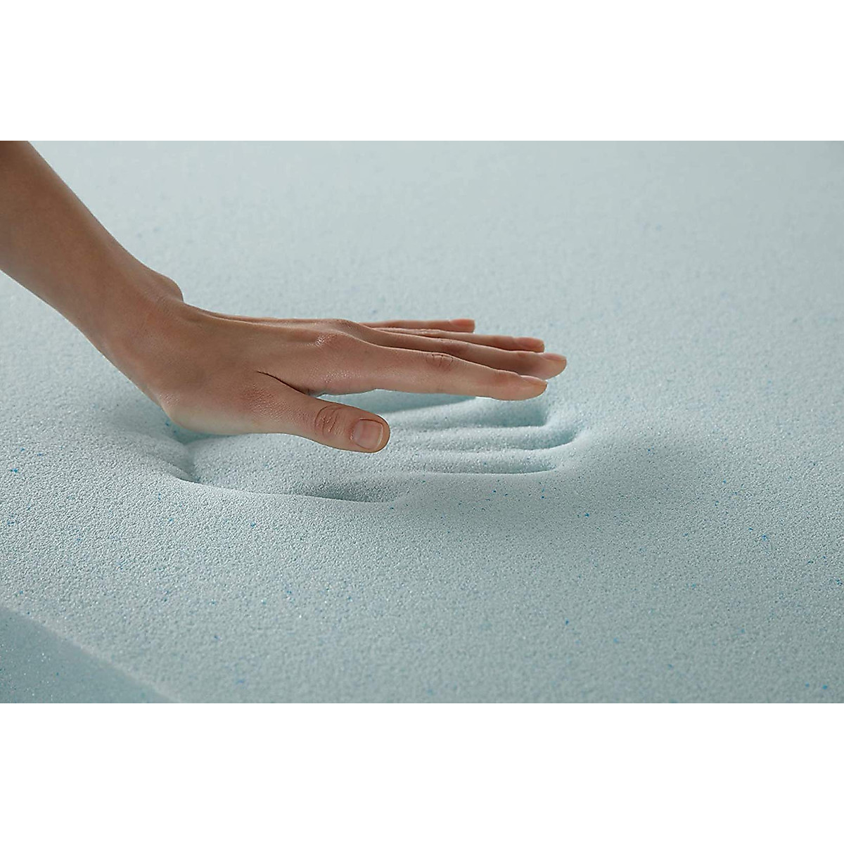 Serta ThermaGel Cooling, Pressure-Relieving Memory Foam Mattress Topper, 3 Inch, Queen,Blue