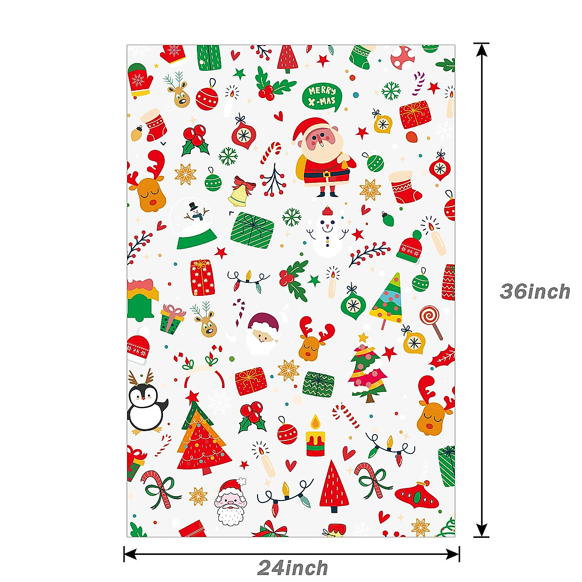 20pcs Christmas Basket Bags 24x36 inch Snowman Santa Cellophane Bags with Pull Bow Set 10 Christmas Packaging Bags 10 Ribbon Bows