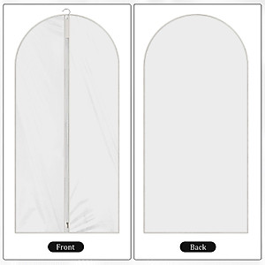 Garment Bag for Hanging Clothes, White PEVA Lightweight Breathable Garment Covers for Closet Storage, Suitable for Shirts, Jackets, Gowns Winter Long Coats, Dance Costume(24 x 47 Inches)