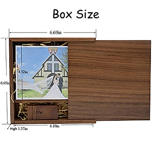 32GB Wood USB 2.0 Flash Drive with Custom Logo Laser Engrave Wooden USB Memory Stick Thumb Drivers with Album Box for Wedding/Photography/Parents