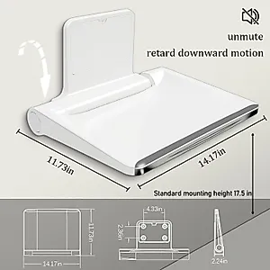 MOOFI Folding Shower Seat Wall Mounted, Fold Down Shower Bench with Larger Seat Area, Bathroom Seating Chair, Home Care, Bath Safety Furniture, Hold up to 450lbs, 36 x 29.5cm White