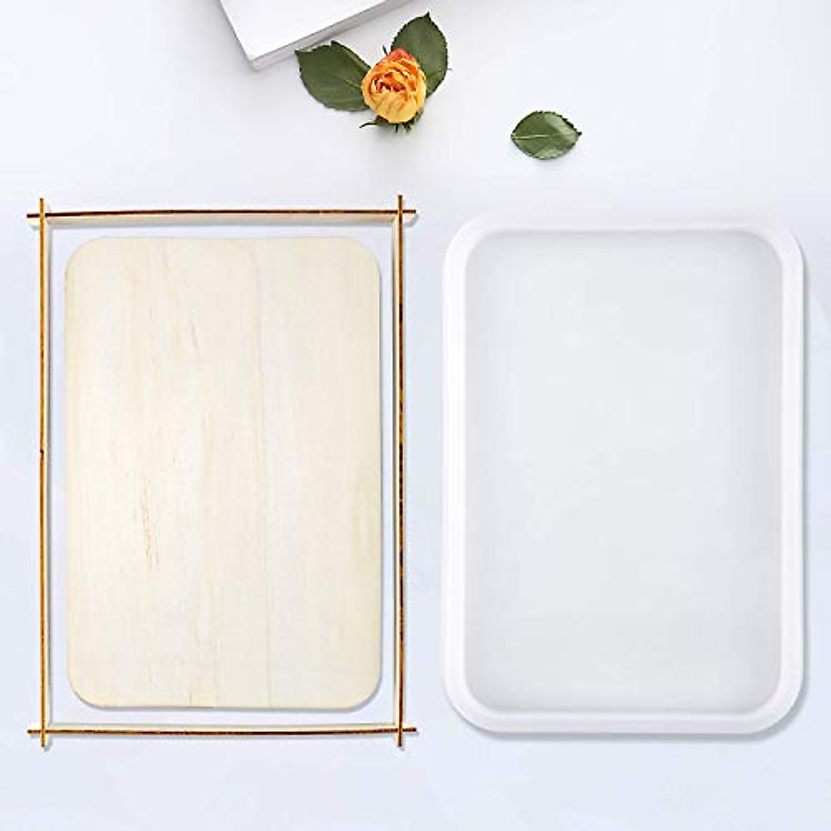World Backyard Silicone Tray Mold,Rectangle Rolling Resin Tray Molds,Large Rolling Tray Molds for Epoxy Resin,Serving Tray Resin Molds with Edges,Resin Casting,DIY Jewelry Holder,Home Decoration…