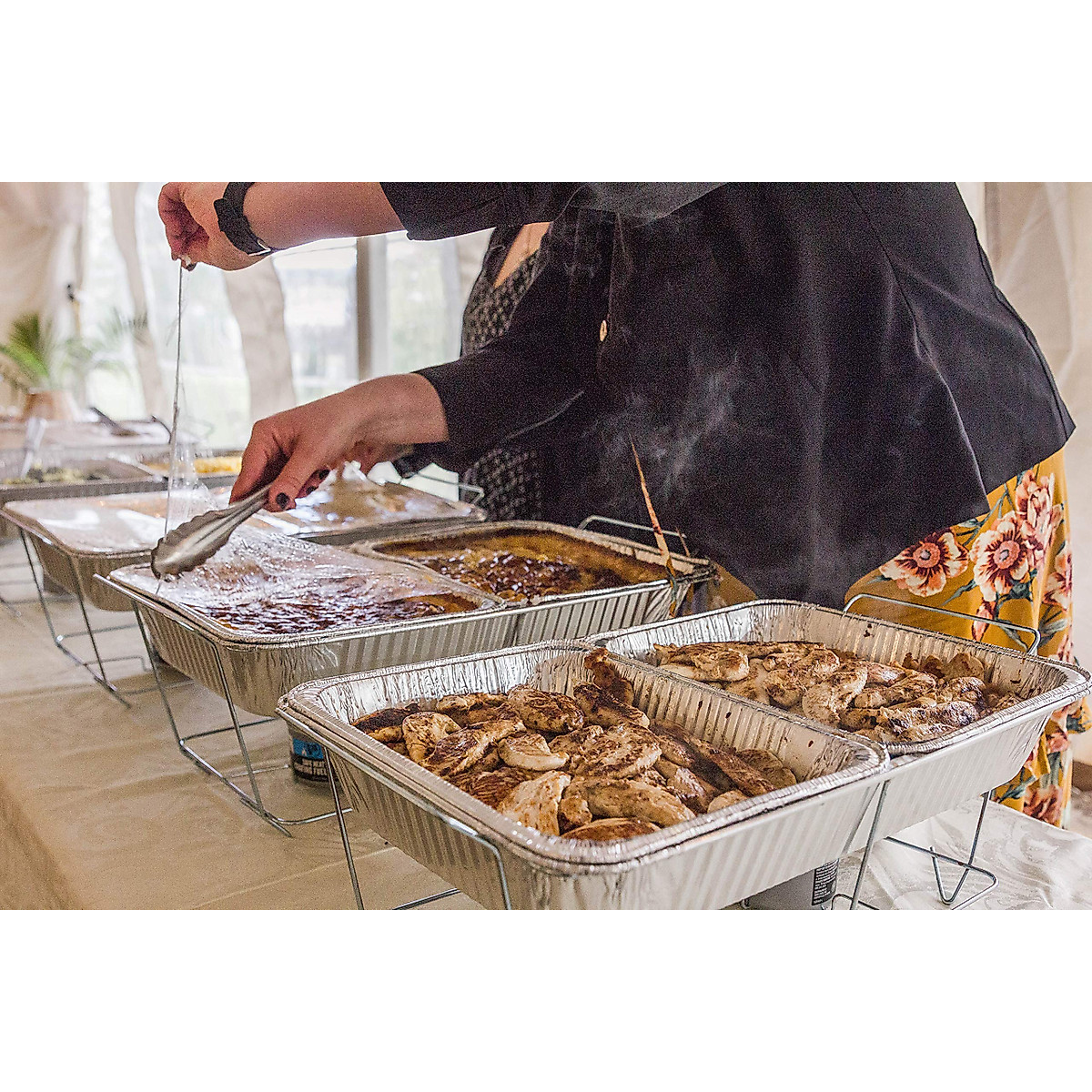 Tiger Chef Aluminum Foil Pans - Full Size Deep Roasting Pan 21x13 - Steam Table Pans - Pack of 30