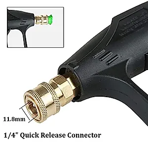One Piece of Car Washing Machine ID22 X 1.5 Mm High Pressure Car Washing Machine Spray Gun Snow Foam Lance 1/4" Quick Release Connector Water Gun for Car Cleaning (Color : Gold)