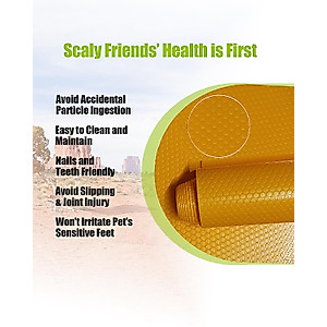 Helidrago Bearded Dragon Tank Accessories, Reptile Substrate Floor, Leopard Gecko Tank Liner Mat for 40 Gallon, 20 Gallon, 50 Gallon,75 Gallon Lizard Tank, Yellow