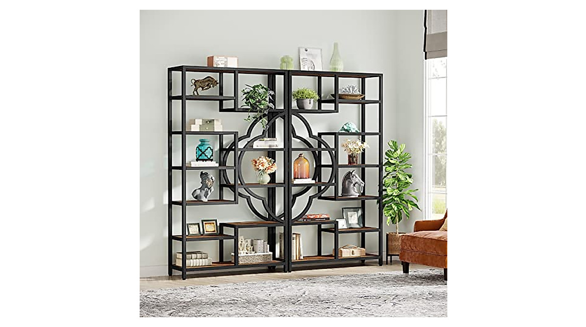 Tribesigns 75-Inch Unique Arc Bookshelf - Stylish Storage
