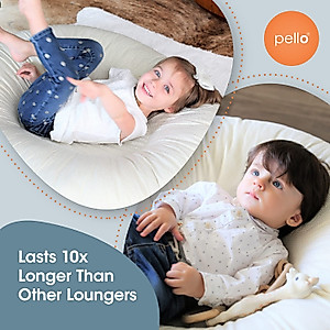 Pello Multi-use Luxe Baby, Toddler Floor Pillow/Play Mat/Lounger (Wyatt/Gray)
