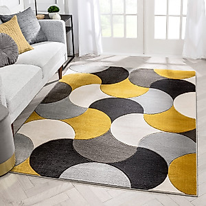 Well Woven Hilda Blush Pink Modern Geometric Circles & Boxes Pattern Area Rug