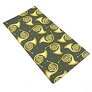 French Horn Quick Dry Hand Towels Microfiber Towels Super Absorbent Washcloths