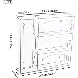 Plutreas Ziplock Bag Storage Organizer, Compatible with Quart Sandwich Snack&Gallon Variety Size Bags (Style A)