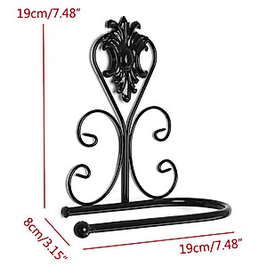 FLOAPA Toilet Paper Holder Classic Bathroom Accessories Vintage Iron Toilet Paper Towel Roll Holder Bathroom Wall Mount Rack Toilet Roll Holder (Color : Brown)