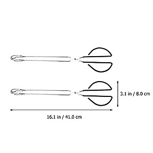 FRCOLOR 2pcs Firewood Tongs Fireplace Log Tong Log Outdoor Barbecue Long Log Tweezer Wrought Iron Log Claw Large Grabber for Wood Stove Outdoor Campfire Black