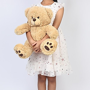 LotFancy Teddy Bear Stuffed Animal, 14 inch Brown Teddy Bear Plush Toy, Valentines Day Gifts for Girlfriend, Birthday for Kids