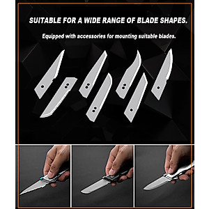 TITANER Raven Titanium EDC Folding Pocket Knife,Box Cutter Suitable for Art Work,Outdoor,Hunting,Household Tools (Black)