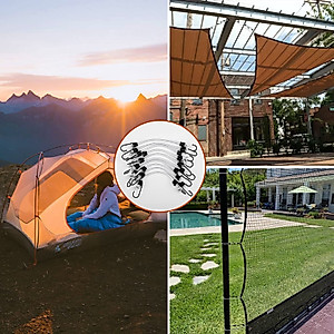 ZHOUBIN 9 inch Mini Short White Bungee Cords with Hooks, 12 Pcs