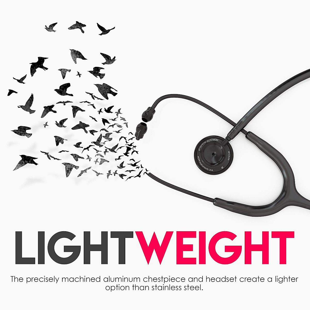 MDF Acoustica Lightweight Stethoscope for Doctors, Nurses, Students + MDF LUMiNiX Medical Professional Penlight