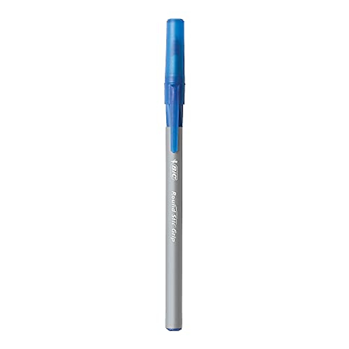 BIC Round Stic Grip Xtra Comfort Ballpoint Pen, Medium Point (1.2mm), Blue, 8-Count