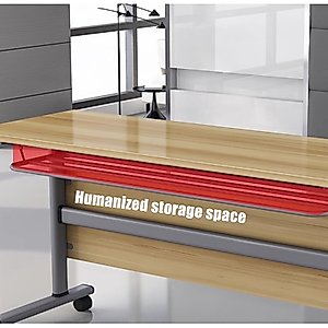 Foldable Meeting Table Set of 2, Conference Rooms Training Rooms Flip Top Mobile Training Table, Rectangular Rolling Splicing Multifunctional Computer Desk(2pcs 47.2inx19.7inx29.5in, White)